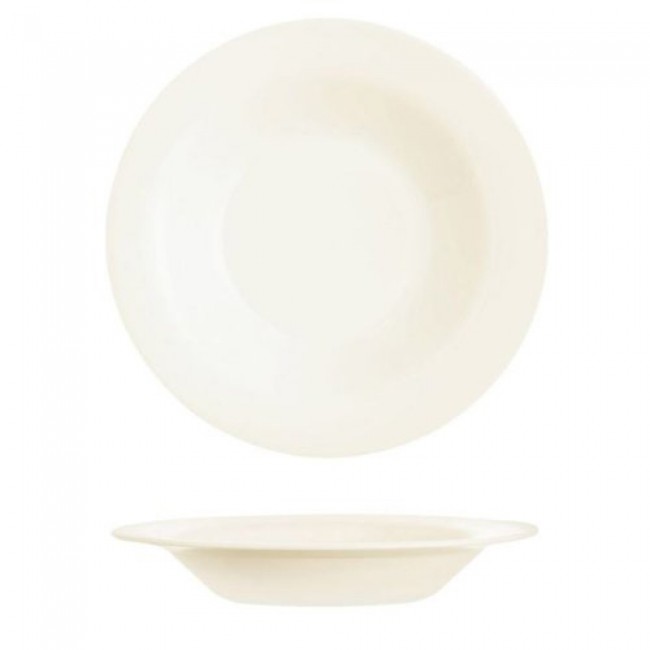 White-cream round deep plate 8.6" / 22cm in zenix - intensity - arcoroc