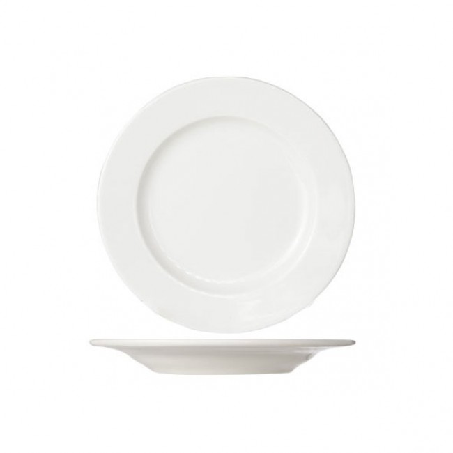 Round white cream dinner plate 24 cm high quality porcelain - Set of 6 ...