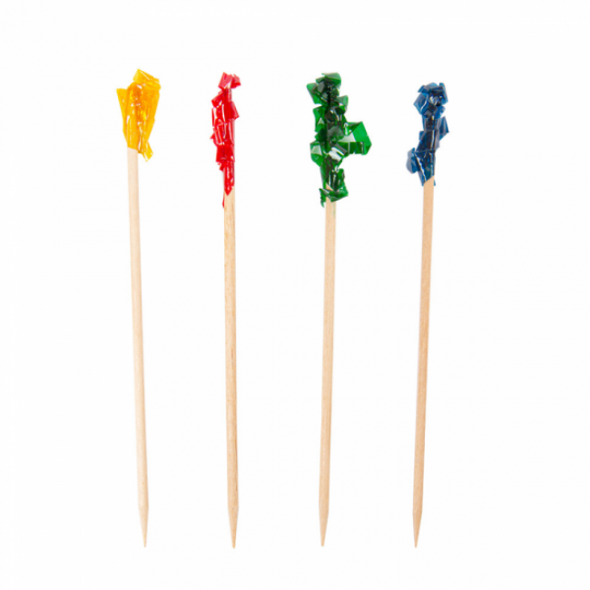 Coloured picks 2.4" / 6.5 cm assorted wood - Decoration - AZ boutique