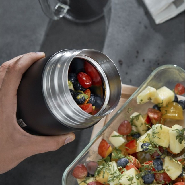 Stainless steel insulated food flask 23.7oz / 700ml matt black - Thermo ...