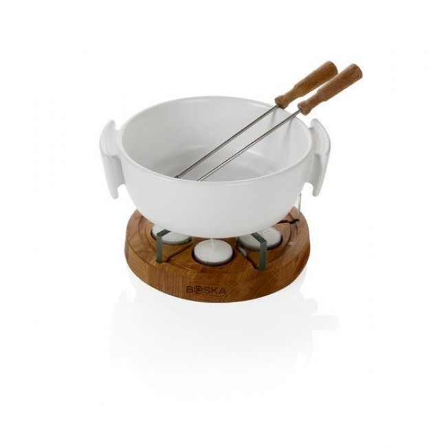 Fondue white ceramic set black 33,8oz/1L - Twinkle - Pro - Boska