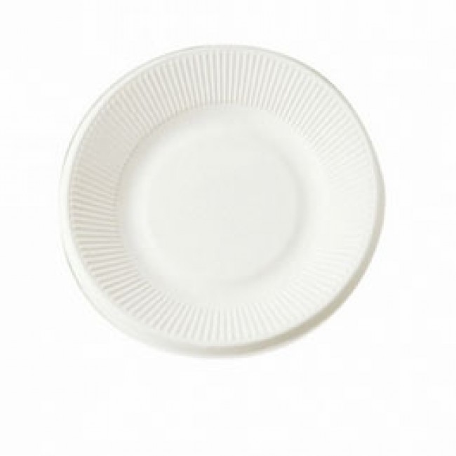 Disposable bionic cellulose plate white color Ø 21x1,8 cm / Ø 8 - Set of 50