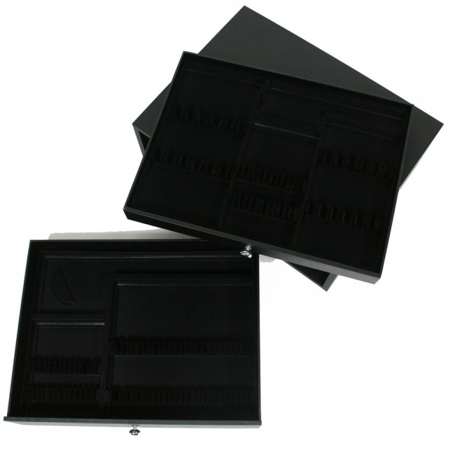 Black wooden case for 72 or 75 piece cutlery set