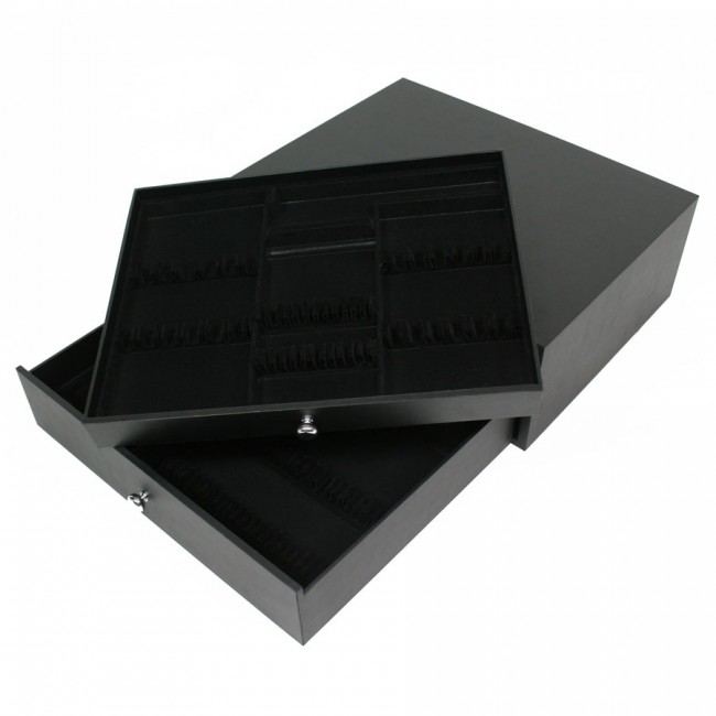 Black wooden case for 72 or 75 piece cutlery set