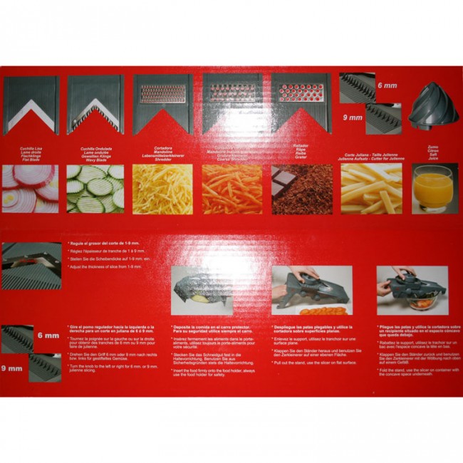 V blade multi-grater mandoline - 5 blades and 7 functions + squeezer ...