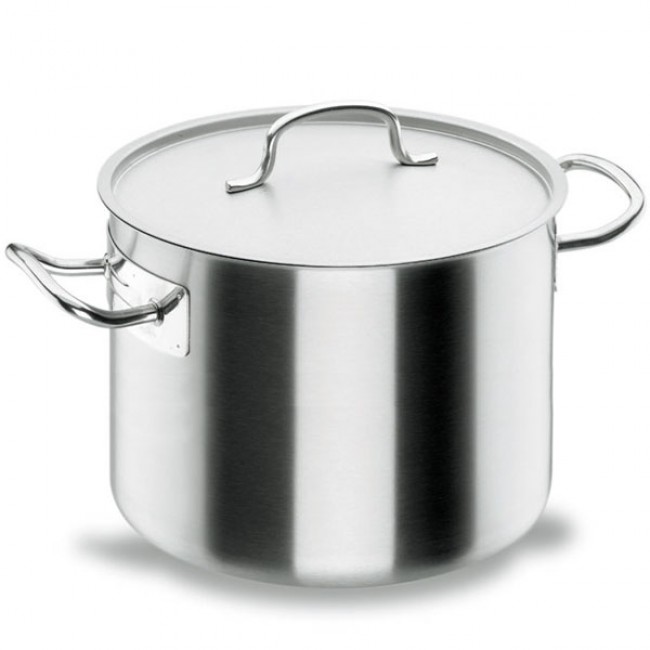 Short stock pot Ø 20cm with lid - induction stainless steel 18/10 ...
