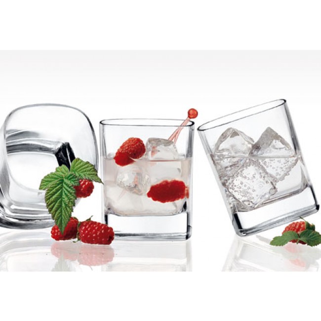 Square old fashioned whisky glass 8oz / 24cl - Strauss - Luigi Bormioli